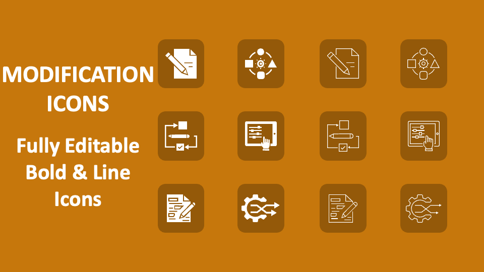 Modification Icons for PowerPoint and Google Slides - PPT Slides