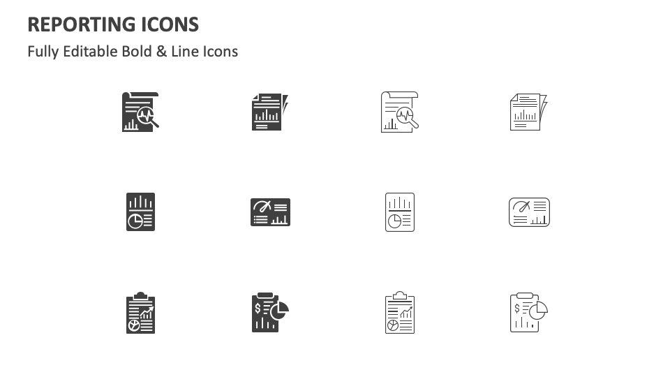 Reporting Icons for PowerPoint and Google Slides - PPT Slides