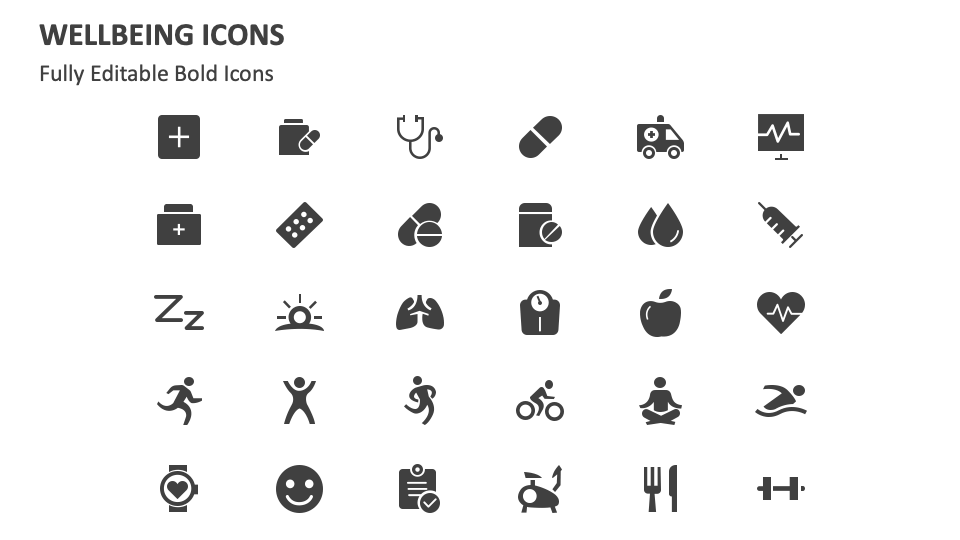 Wellbeing Icons for PowerPoint and Google Slides - PPT Slides