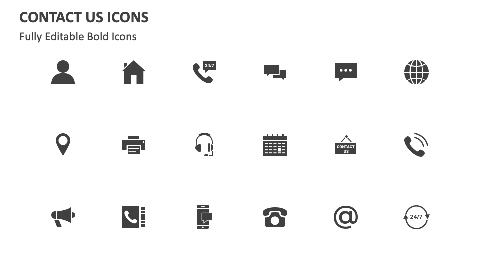 Contact us Icons for PowerPoint and Google Slides - PPT Slides