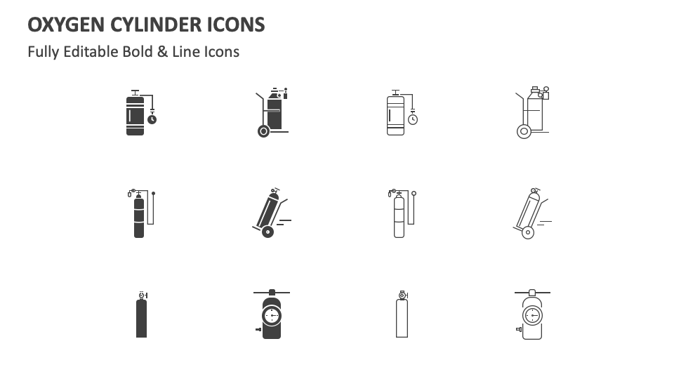 Oxygen Cylinder Icons for PowerPoint and Google Slides - PPT Slides