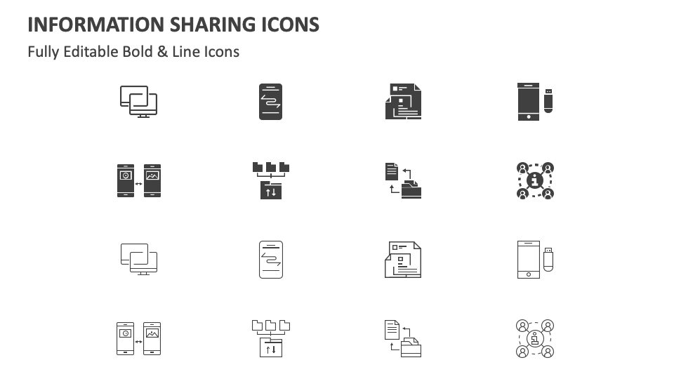 Information Sharing Icons for PowerPoint and Google Slides - PPT Slides