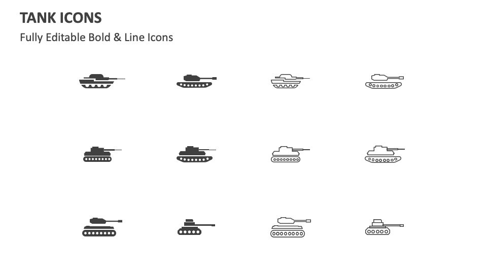 Tank Icons for PowerPoint and Google Slides - PPT Slides