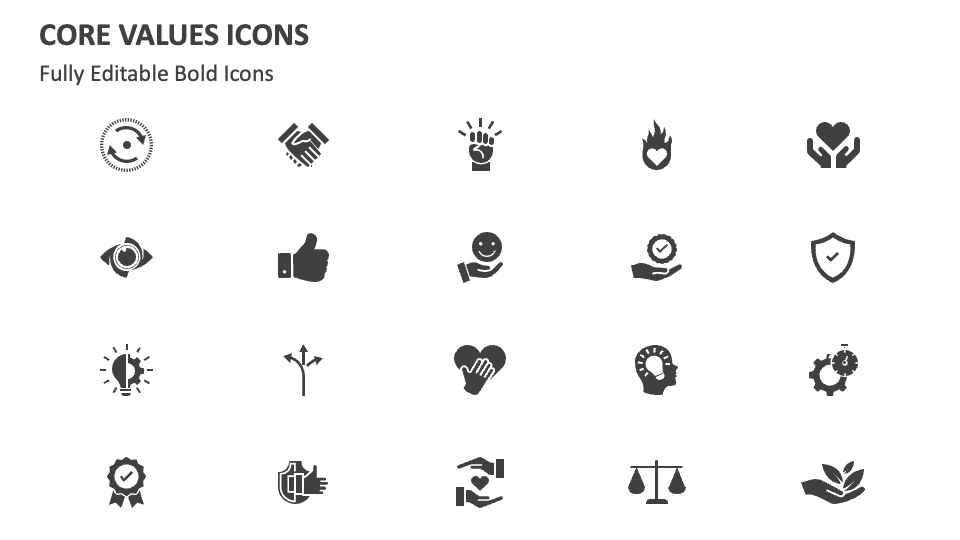 Core Values Icons for PowerPoint and Google Slides - PPT Slides