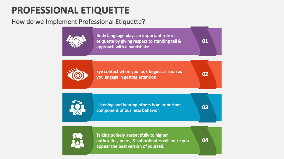 Professional Etiquette PowerPoint and Google Slides Template - PPT Slides