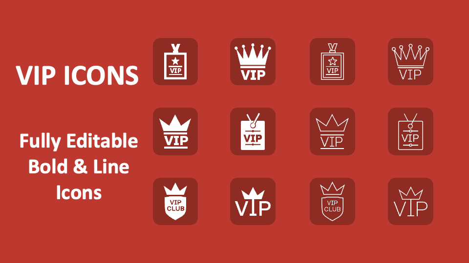 VIP Icons for PowerPoint and Google Slides - PPT Slides