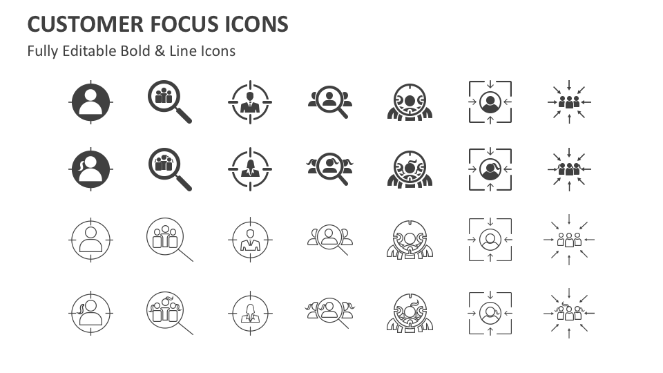 Customer Focus Icons PowerPoint Presentation Slides - PPT Template