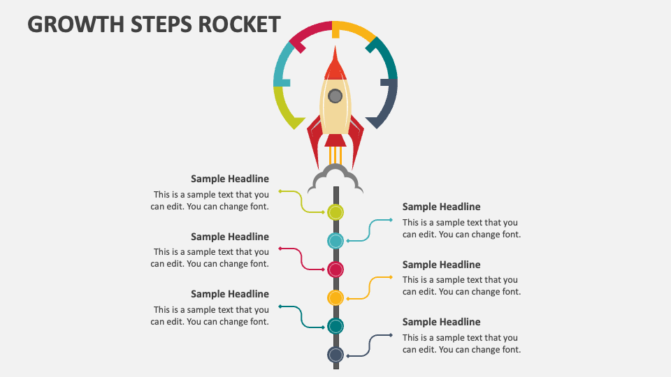 Growth Steps Rocket PowerPoint Presentation Slides - PPT Template