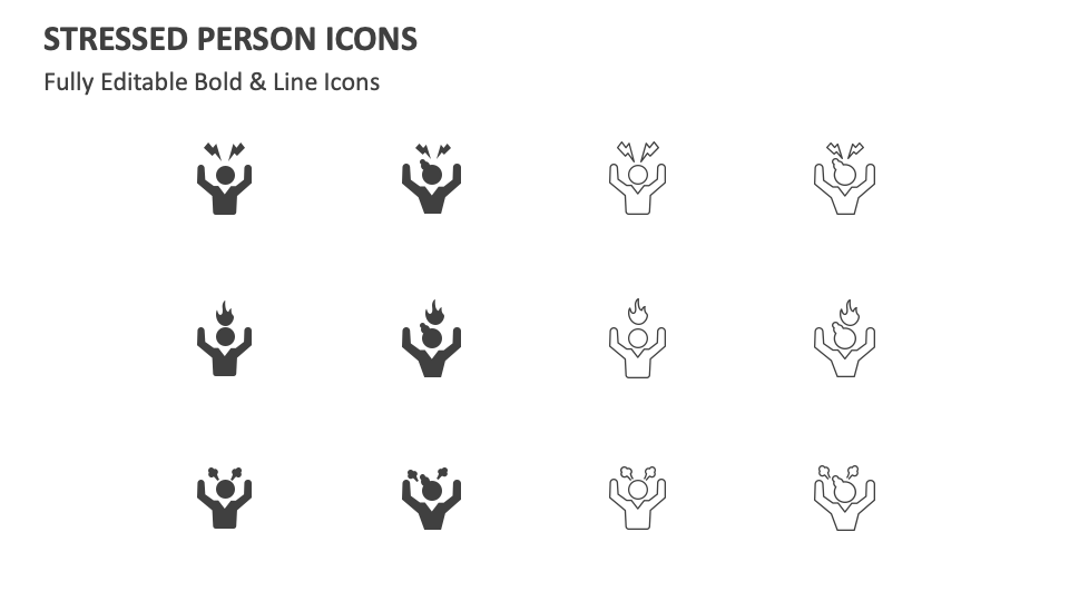 Stressed Person Icons for PowerPoint and Google Slides - PPT Slides
