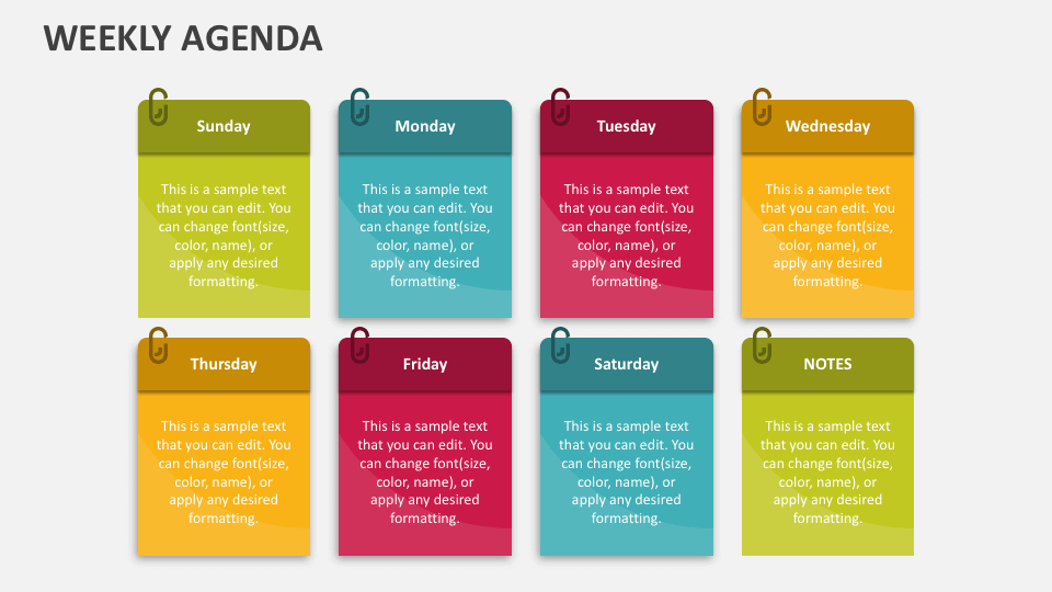 Weekly Agenda PowerPoint Presentation Slides - PPT Template