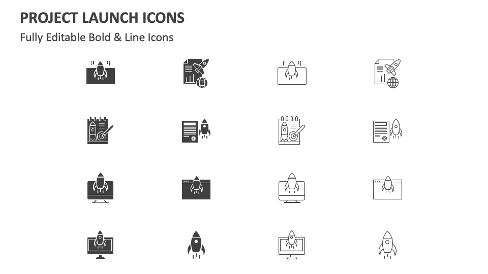 Project Launch Icons for PowerPoint and Google Slides - PPT Slides