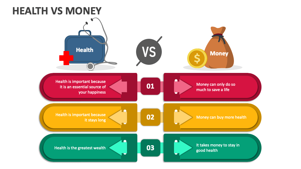 Health Vs Money PowerPoint and Google Slides Template - PPT Slides