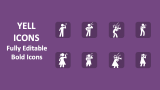 Yell Icons for PowerPoint and Google Slides - PPT Slides