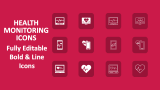 Health Monitoring Icons for PowerPoint and Google Slides - PPT Slides