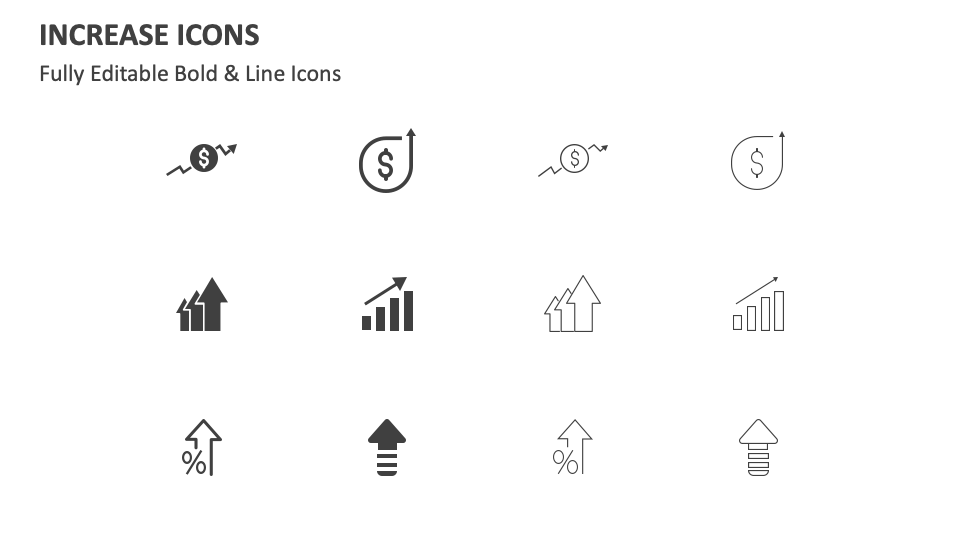 Increase Icons for PowerPoint and Google Slides - PPT Slides Increase Icons for PowerPoint and Google Slides - PPT Slides