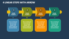 4 Linear Steps with Arrow PowerPoint Presentation Slides - PPT Template