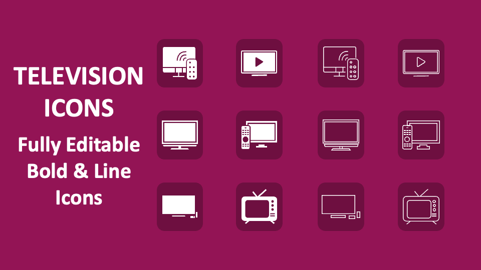 Television Icons for PowerPoint and Google Slides - PPT Slides