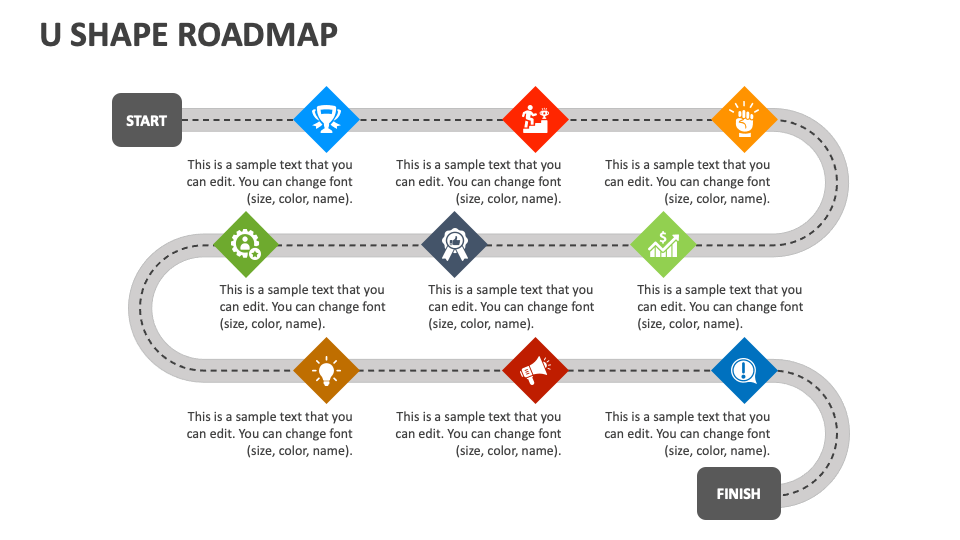 U Shape Roadmap PowerPoint and Google Slides Template - PPT Slides