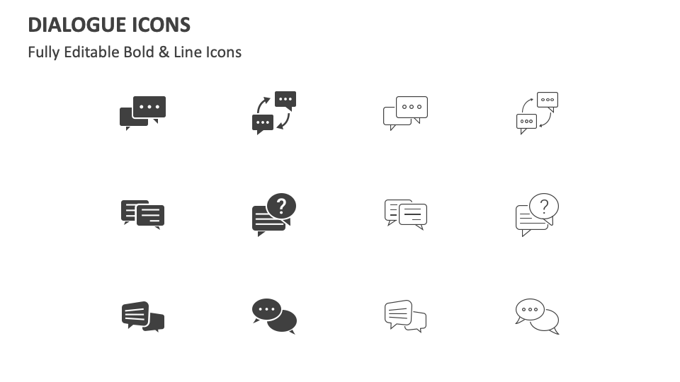 Dialogue Icons for PowerPoint and Google Slides - PPT Slides
