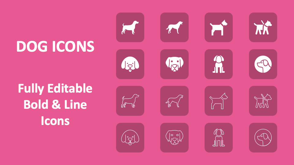 Dog Icons for PowerPoint and Google Slides - PPT Slides