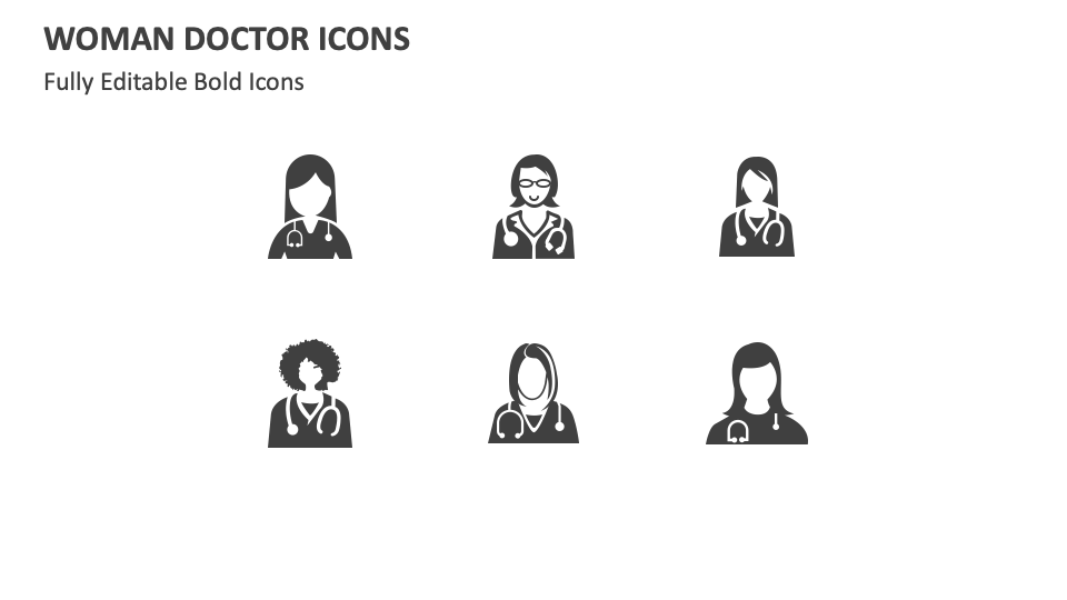 Woman Doctor Icons for PowerPoint and Google Slides - PPT Slides