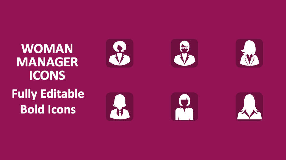 Woman Manager Icons for PowerPoint and Google Slides - PPT Slides