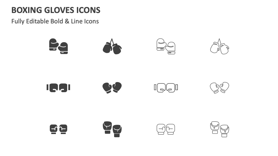 Boxing Gloves Icons for PowerPoint and Google Slides - PPT Slides