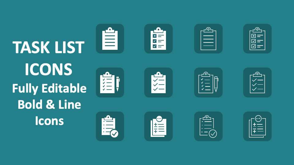 Task List Icons for PowerPoint and Google Slides - PPT Slides