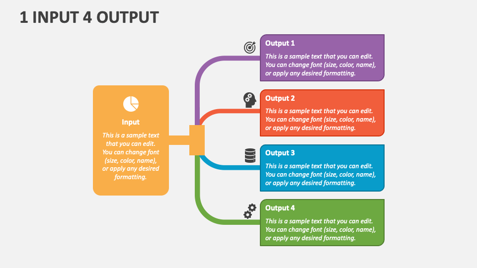 1 Input 4 Output PowerPoint and Google Slides Template - PPT Slides