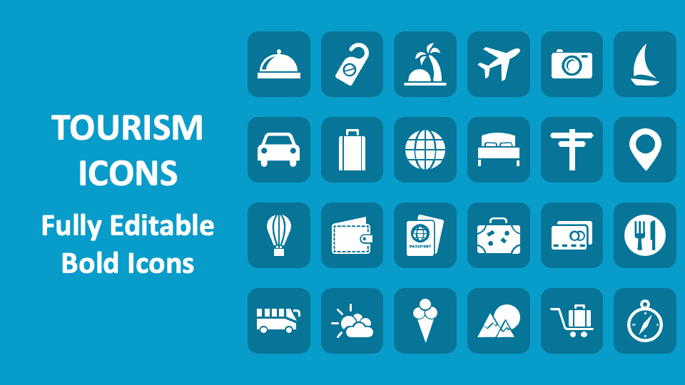 Tourism Icons for PowerPoint and Google Slides - PPT Slides