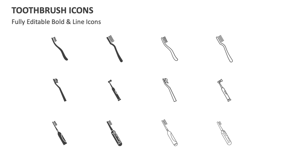 Toothbrush Icons for PowerPoint and Google Slides - PPT Slides