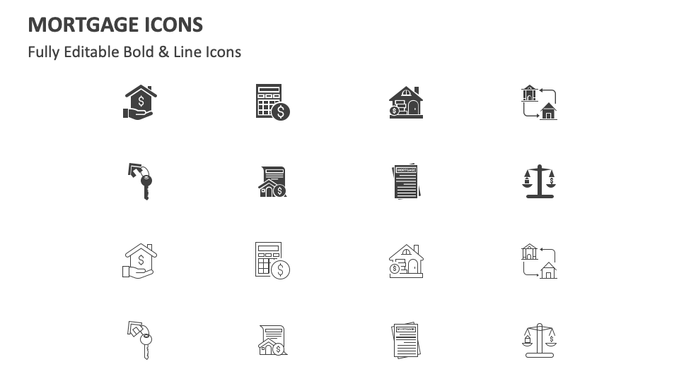 Mortgage Icons for PowerPoint and Google Slides - PPT Slides