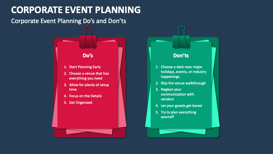 Corporate Event Planning PowerPoint and Google Slides Template - PPT Slides