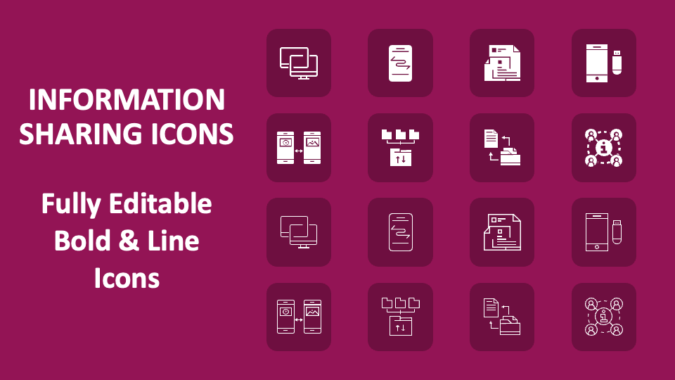 Information Sharing Icons for PowerPoint and Google Slides - PPT Slides