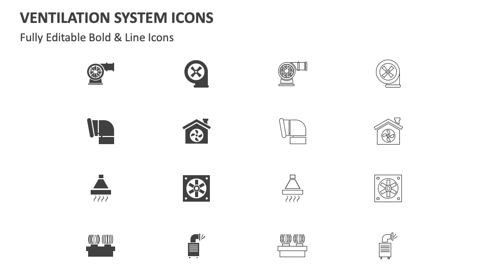 Ventilation System Icons for PowerPoint and Google Slides - PPT Slides