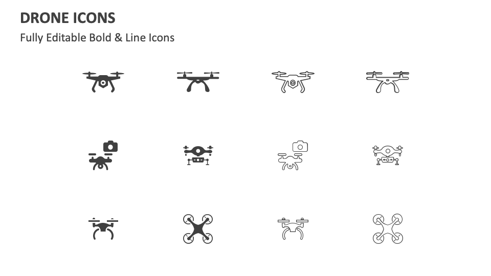 Drone Icons for PowerPoint and Google Slides - PPT Slides