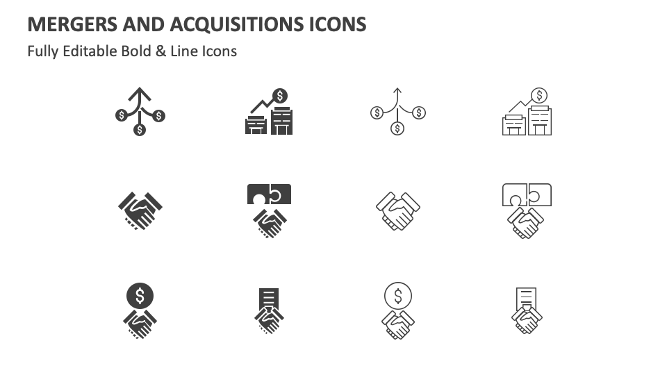 Mergers and Acquisitions Icons for PowerPoint and Google Slides - PPT Slides