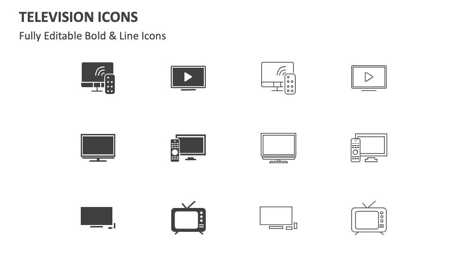 Television Icons for PowerPoint and Google Slides - PPT Slides