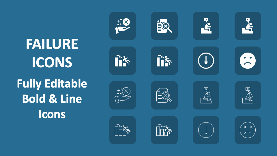 Failure Icons for PowerPoint and Google Slides - PPT Slides