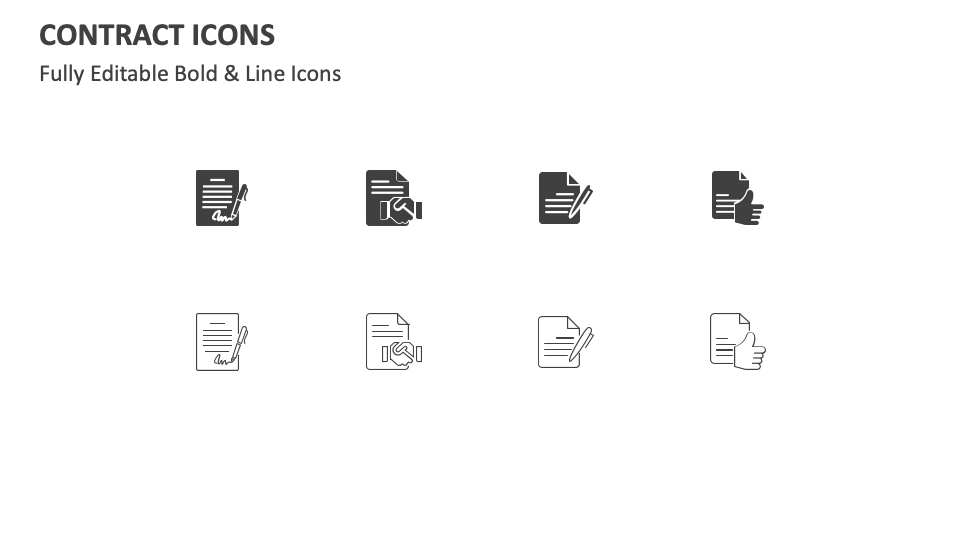 Contract Icons for PowerPoint and Google Slides - PPT Slides