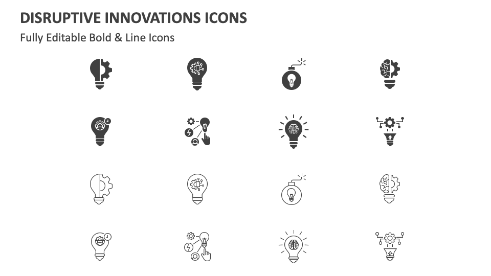Disruptive Innovations Icons for PowerPoint and Google Slides - PPT Slides