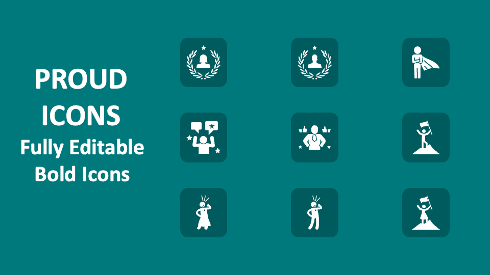 Proud Icons for PowerPoint and Google Slides - PPT Slides