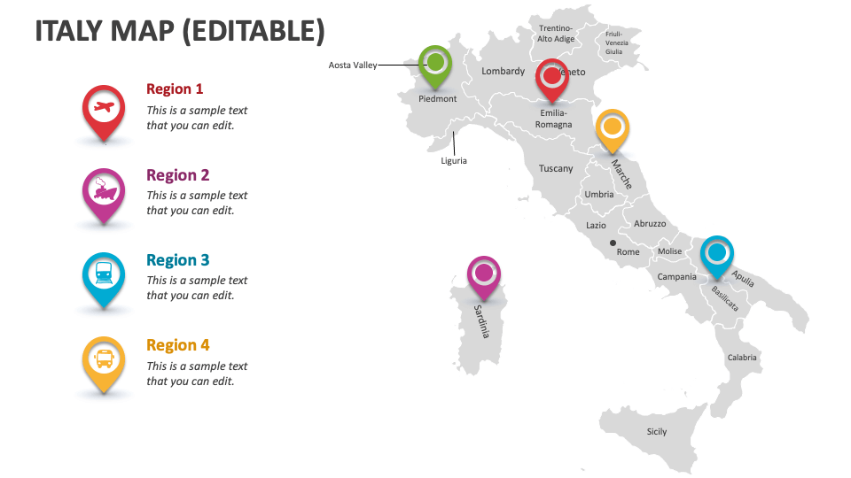 Italy Map PowerPoint Presentation Slides - PPT Template