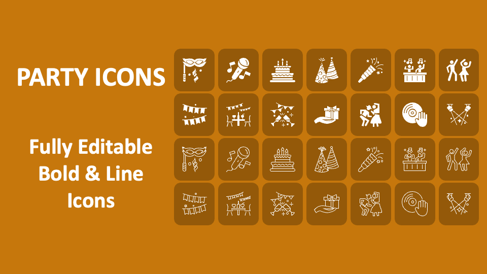 Party Icons for PowerPoint and Google Slides - PPT Slides