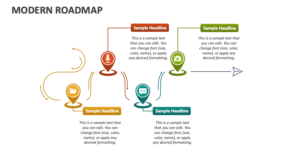 Modern Roadmap PowerPoint and Google Slides Template - PPT Slides