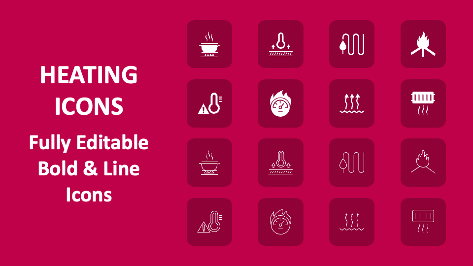 Heating Icons for PowerPoint and Google Slides - PPT Slides