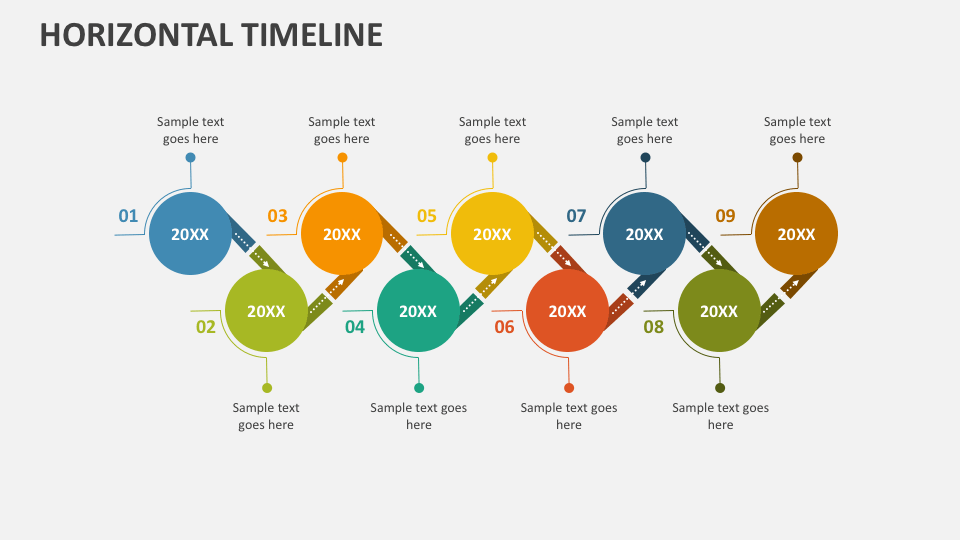 Horizontal Timeline PowerPoint Presentation Slides - PPT Template