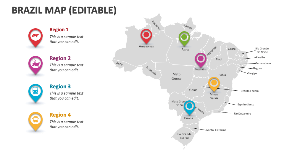 Brazil Map PowerPoint Presentation Slides - PPT Template