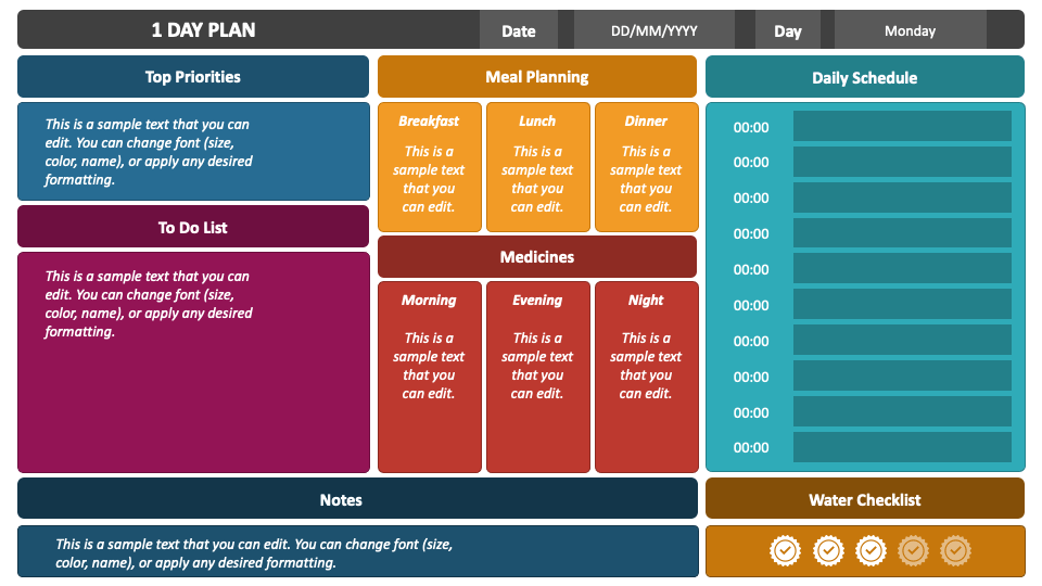 1 Day Plan PowerPoint Presentation Slides - PPT Template