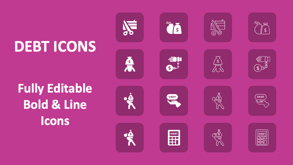 Debt Icons for PowerPoint and Google Slides - PPT Slides